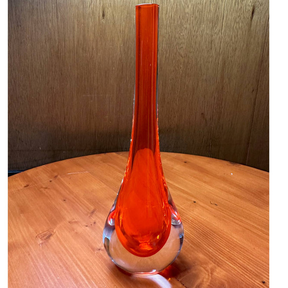 Formia | Accents | Vintage Formia Fornace Mian Murano Glass Vase Orange ...